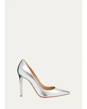 GIANVITO ROSSI 105mm Metallic Leather Pumps - Silver