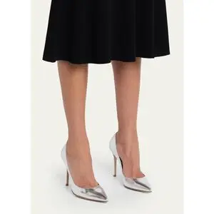 GIANVITO ROSSI 105mm Metallic Leather Pumps - Silver
