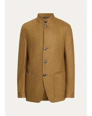 Zegna Cashmere Chore Jacket - Brown Multi