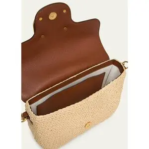 Valentino Garavani Viscose Raffia & Leather Top-handle Bag