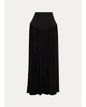 HEIRLOME Louise Gathered Yoke Jersey Maxi Skirt