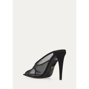 GIUSEPPE ZANOTTI Brivido 105mm Mesh Mules - Nero