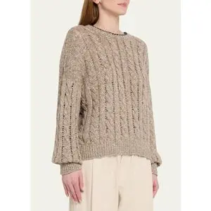 Brunello Cucinelli Sparkly Cable-knit Sweater