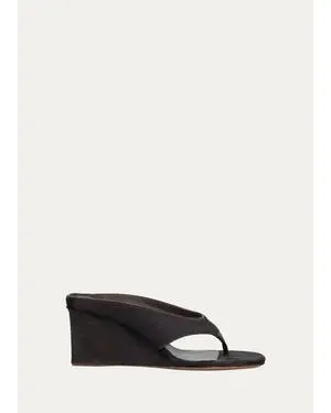 Alaïa 75mm Cube Calf Hair Thong Sandals