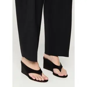 Alaïa 75mm Cube Calf Hair Thong Sandals