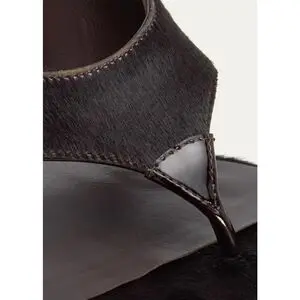 Alaïa 75mm Cube Calf Hair Thong Sandals