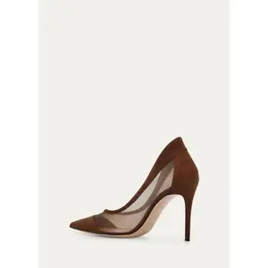 GIANVITO ROSSI 95mm Mesh Cap-toe Pumps - Brown