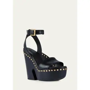 Givenchy 95mm Platform Leather Clog Sandals - Tan