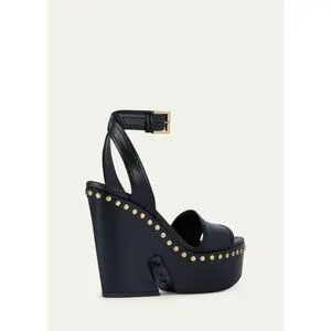 Givenchy 95mm Platform Leather Clog Sandals - Tan