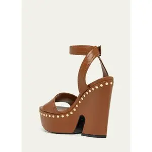 Givenchy 95mm Platform Leather Clog Sandals - Tan
