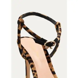 GIANVITO ROSSI 95mm -printed Suede Ankle-strap Sandals