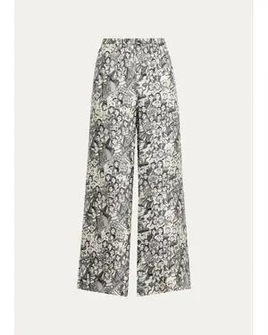 HEIRLOME X Angelica Morales Wide-leg Silk Trousers