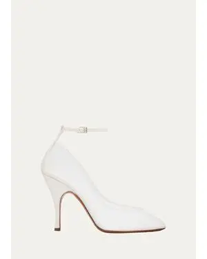 Alaïa 100mm Mesh Ankle-strap Pumps - Blanc