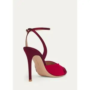 GIANVITO ROSSI 105mm Crepe Satin Ankle-strap Pumps
