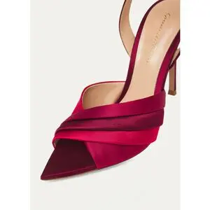 GIANVITO ROSSI 105mm Crepe Satin Ankle-strap Pumps