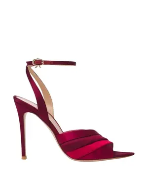 GIANVITO ROSSI Crepe Satin Ankle-strap Pumps - Red