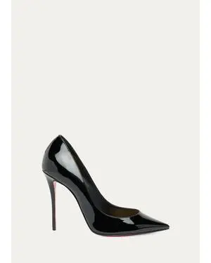 CHRISTIAN LOUBOUTIN 100m La Pigalle Patent Leather Pumps - Black