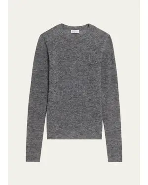 Brunello Cucinelli Silk-alpaca Open-knit Crewneck Sweater