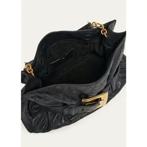 Balmain Anthem Medium Quilted Top-handle Bag