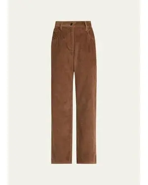 Brunello Cucinelli Mid-rise Corduroy Straight-leg Pants - Date