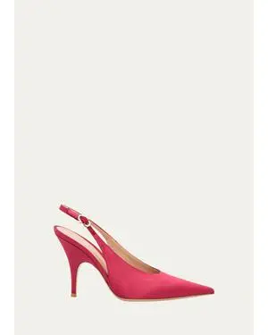 GIANVITO ROSSI 95mm Sofia Crepe Satin Slingback Pumps