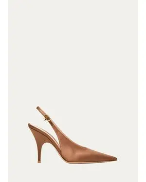 GIANVITO ROSSI 95mm Sofia Crepe Satin Slingback Pumps - Texas