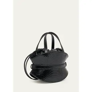 Balmain Shuffle Mini Embossed Leather Crossbody Bag