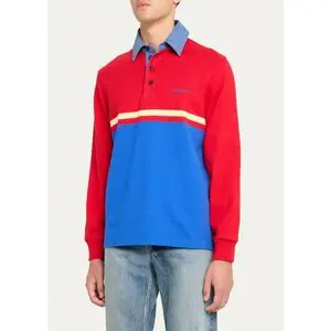 JW Anderson Denim Collar Stretch-cotton Polo Shirt