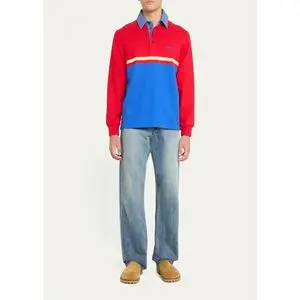 JW Anderson Denim Collar Stretch-cotton Polo Shirt