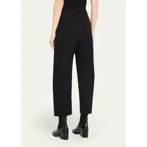 NILI LOTAN Shon Wool Barrel-leg Ankle Pants