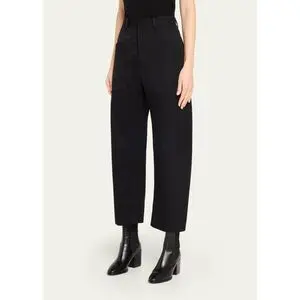 NILI LOTAN Shon Wool Barrel-leg Ankle Pants