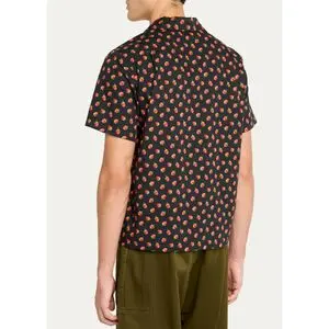 JW Anderson Strawberry-print Cotton Camp Shirt
