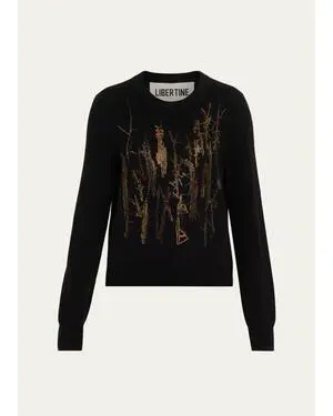 Libertine Crown Of Thorns Cashmere Crewneck Sweater - Black