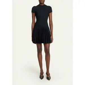 Balmain Short-sleeve Glittered Mini Dress