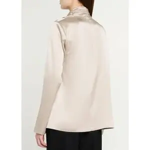 HEIRLOME Sybil Draped Silk Long-sleeve Top