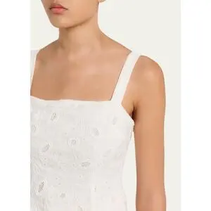 Simkhai Mckenna Embroidered Peplum-hem Top