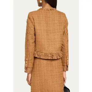 Kobi Halperin Marshall Embellished Tweed Jacket - Saddle