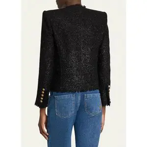 Balmain Buttoned Glitter Tweed Cardigan