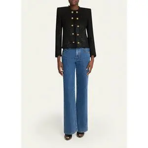 Balmain Buttoned Glitter Tweed Cardigan