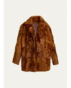 Valentino Garavani Lamb Shearling Open Coat