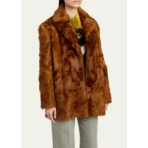 Valentino Garavani Lamb Shearling Open Coat