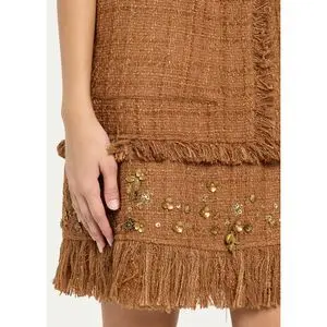 Kobi Halperin Rives Sequin-embellished Tweed A-line Mini Dress - Saddle