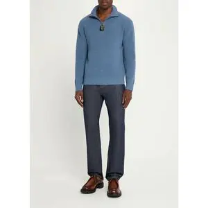 JW Anderson Wool And Cotton Rib Half-zip Sweater