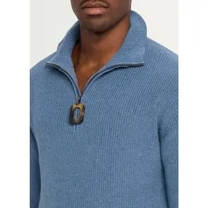 JW Anderson Wool And Cotton Rib Half-zip Sweater