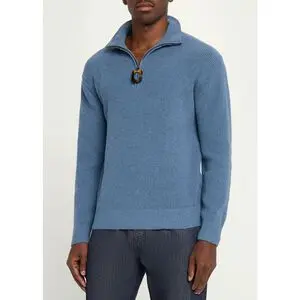 JW Anderson Wool And Cotton Rib Half-zip Sweater