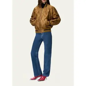 Loewe Satin Oversized Bomber Jacket - Toffee