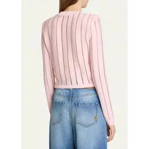 Balmain Buttoned Flechage Openwork Cardigan