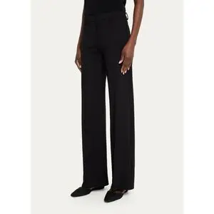 Kobi Halperin Reese Straight Double-knit Ponte Pants - Black
