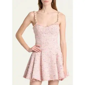 Balmain Tweed Sleeveless Flared Mini Dress