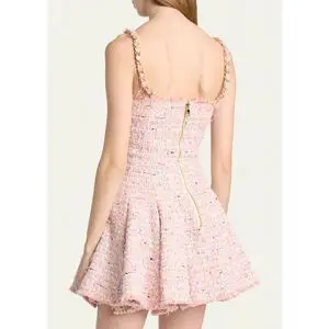 Balmain Tweed Sleeveless Flared Mini Dress